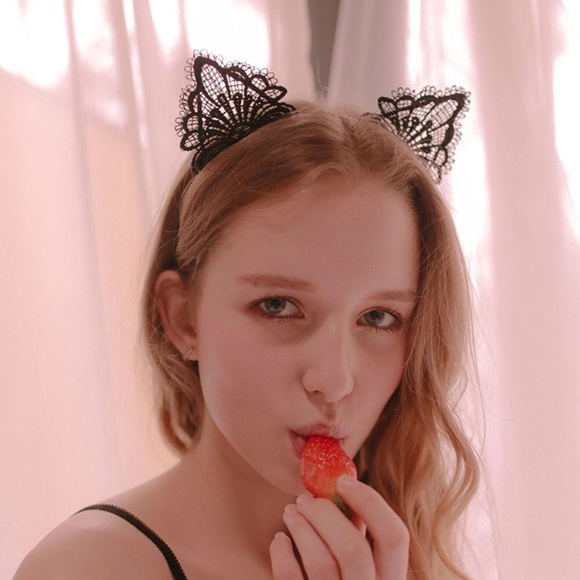 Kathrono | Accessories | Cute And Sexy Lace Kitty Cat Ears Headband ...